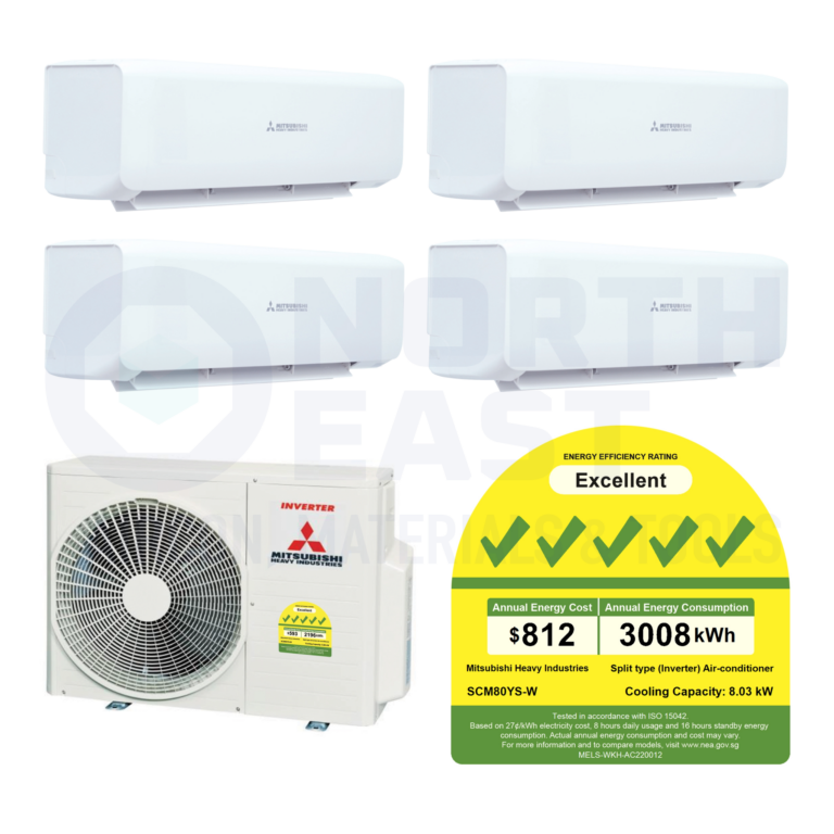 Mitsubishi Heavy Industries System 4 Aircon SCM80YSW / SRK10YVSW7 X 3 ...
