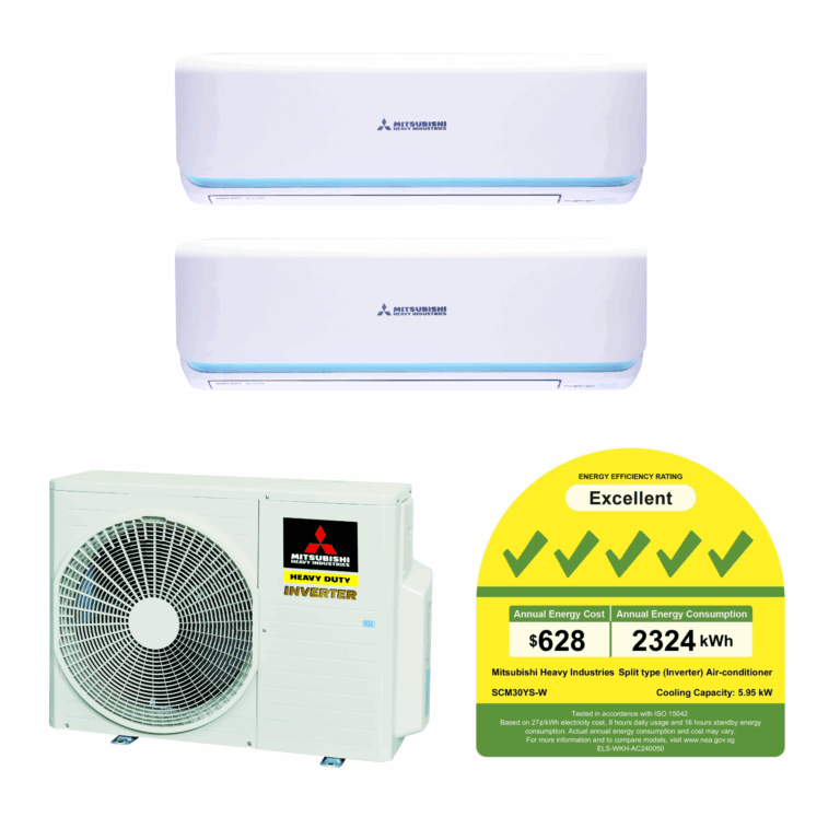 Mitsubishi Heavy Industries System 2 Aircon with WIFI SCM30YSW ...